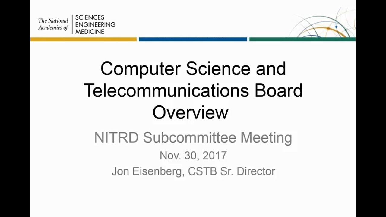 Computer Science and Telecommunications Board Overview - YouTube