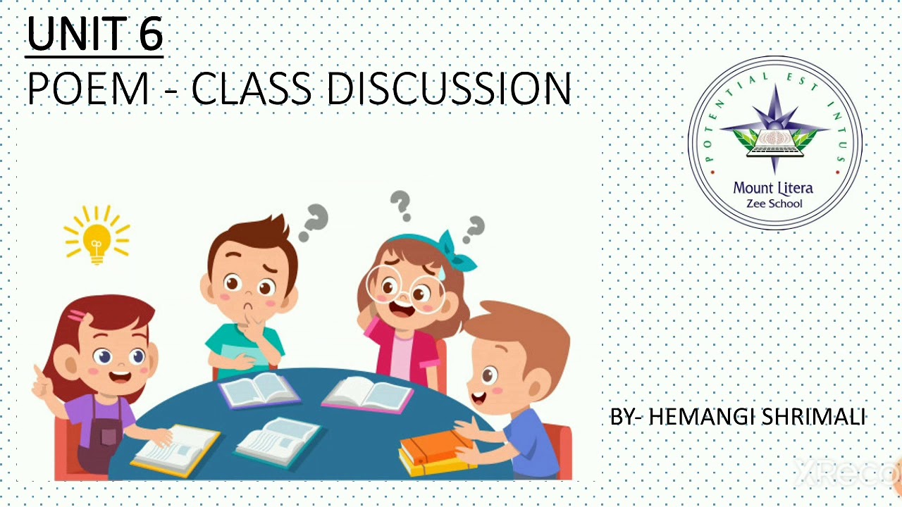 Unit 6 Poem- CLASS DISCUSSION - YouTube