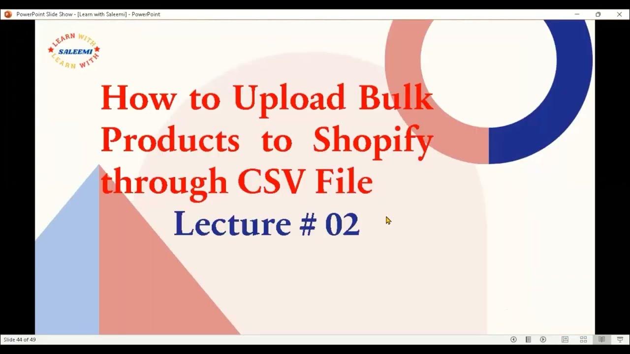 How to upload Bulk Products to Shopify Online Stores through CSV Files 2024 - YouTube