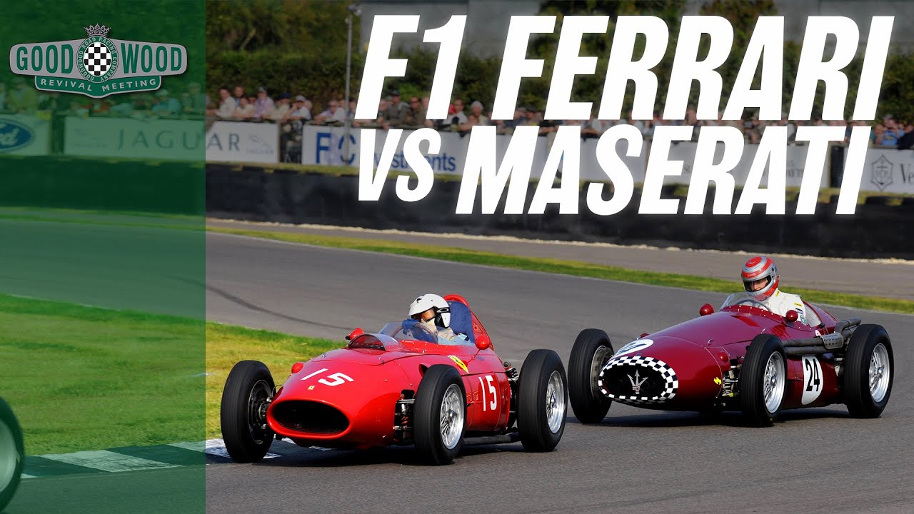 Incredible flat-out Ferrari v Maserati '50s F1 battle - YouTube