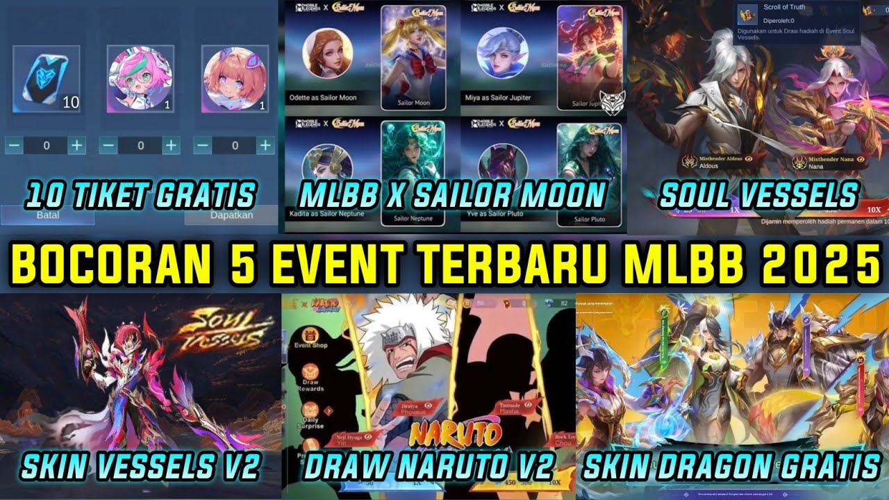 BOCORAN 5 EVENT TERBARU MLBB 2025! MLBB X SAILOR MOON, CLINT SOUL ...