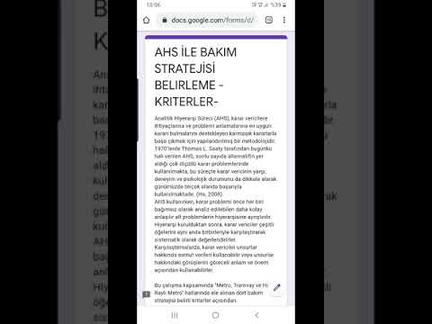 Analitik Hiyerarşi Süreci Anket Çalışması Bilgilendirme