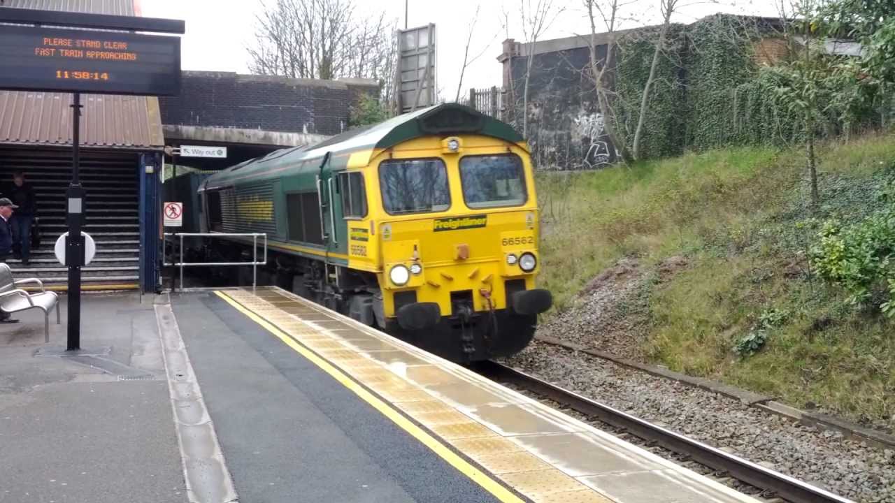 Freight train at Acocks Green station - YouTube