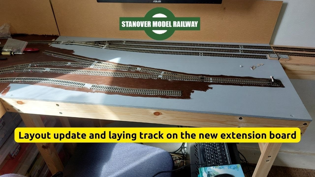 Layout update and track laying on the new extension board. - YouTube