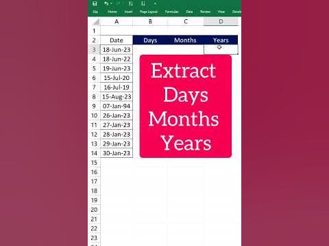 Convert Date into Days Months and Years #shorts #excel #exceltips #exceltutorial #exceltricks ...