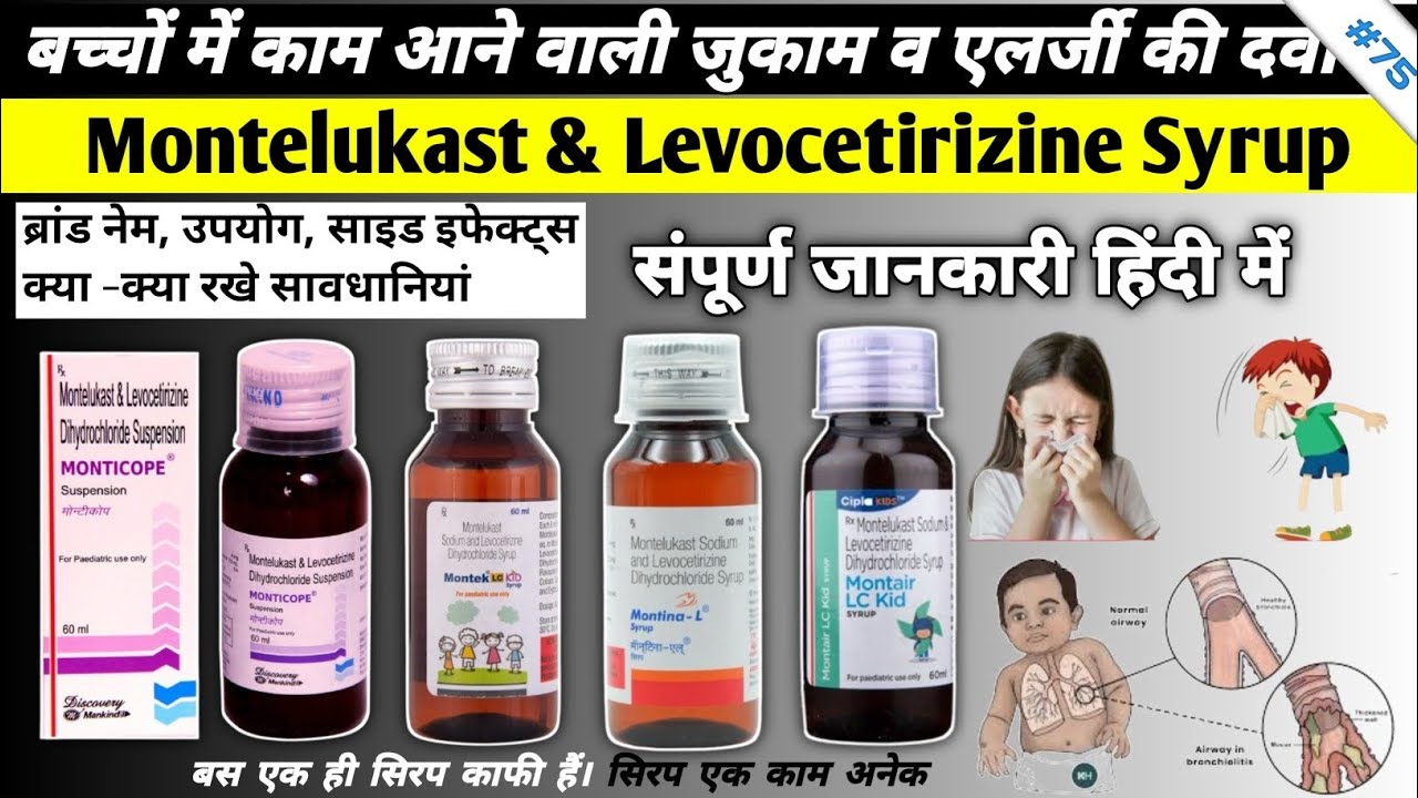 Montelukast Levocetirizine Dihydrochloride Suspension | Monticope Syrup ...