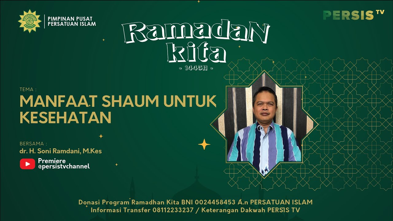 Manfaat Shaum untuk Kesehatan oleh dr. H. Soni Ramdani, M. Kes - YouTube
