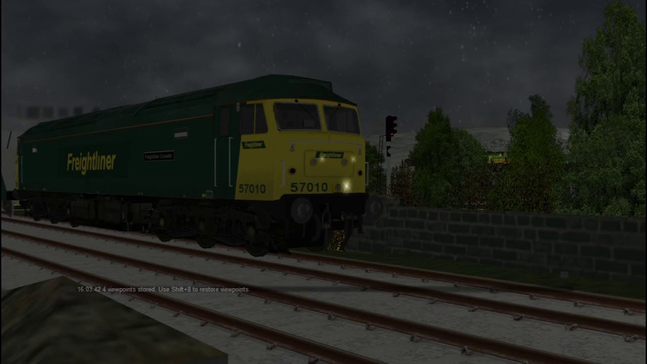 Open Rails - Freightliner Class 57 Evening Freight Train - YouTube