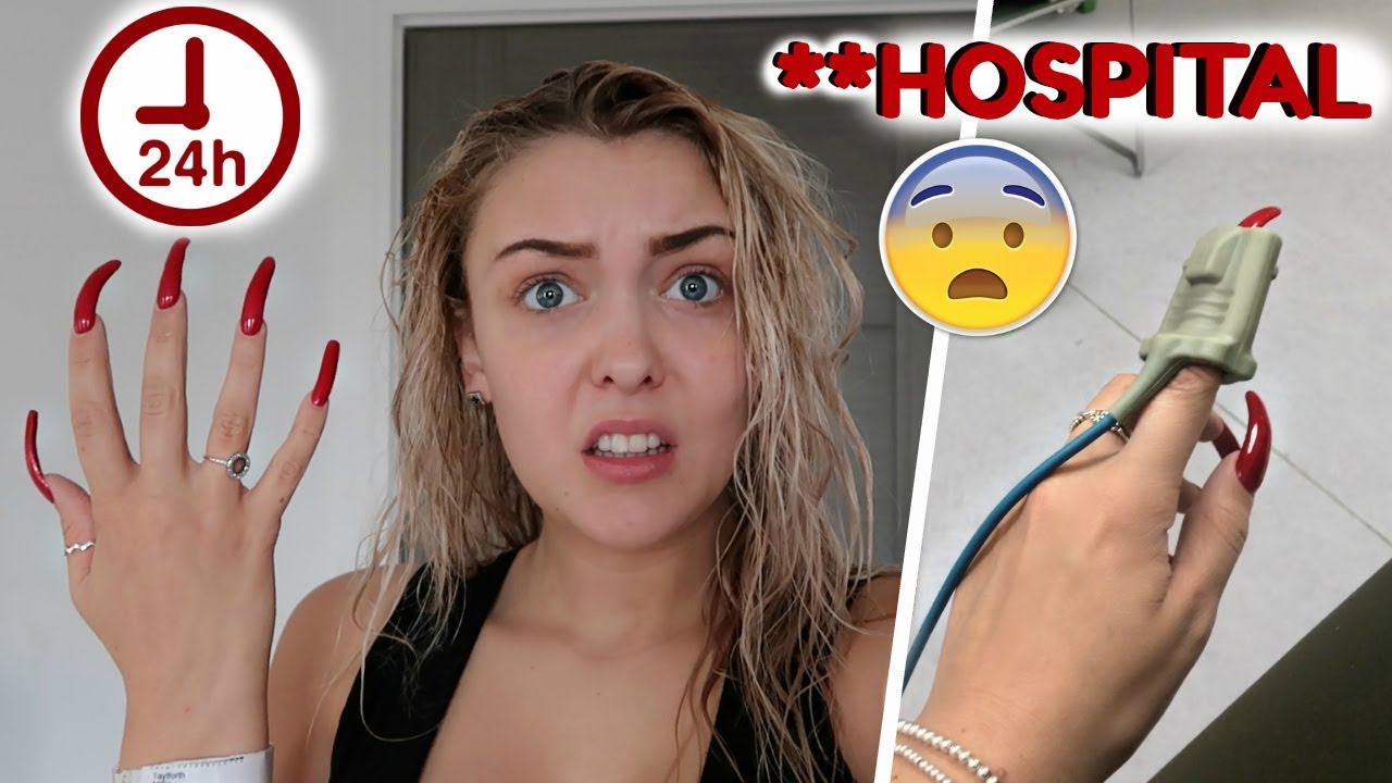 I Wore Extremely Long Acrylic Nails For 24 Hours Hospital Youtube