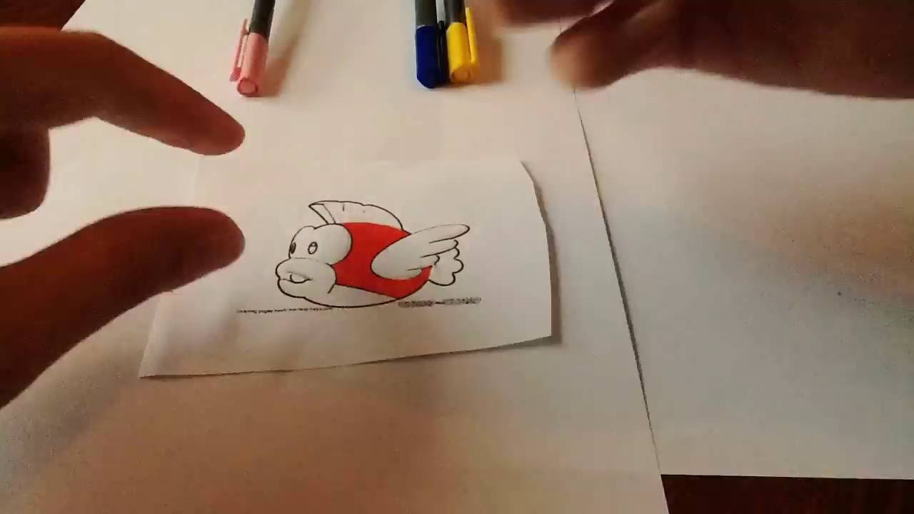 Red fish from Super Mario bros colouring Time-Lapse - YouTube