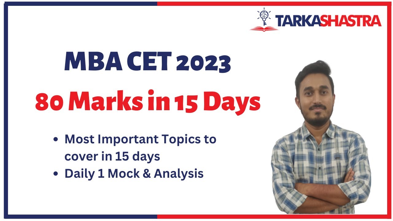 15 Days To MBA CET 2023 Score 80 Marks In 15 Days YouTube