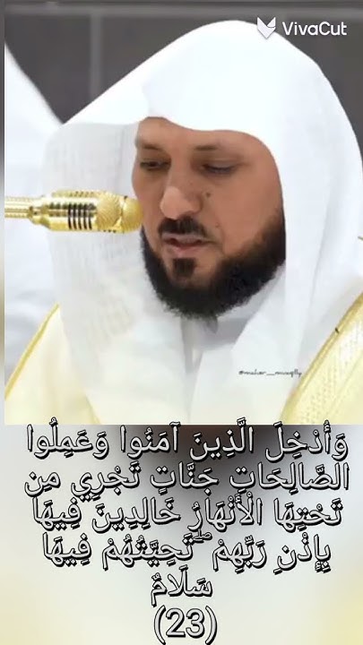 وَأُدْخِلَ الَّذِينَ آمَنُوا وَعَمِلُوا الصَّالِحَاتِ جَنَّاتٍ تَجْرِي