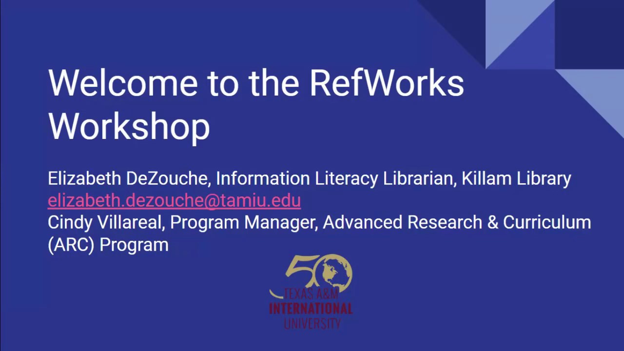 Quick Intro to RefWorks, recorded webinar - YouTube