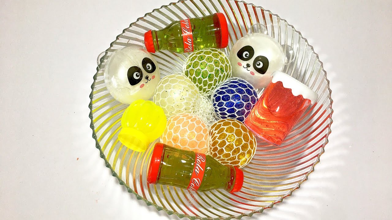 Mixing "stress balls" into slime ! Satisfying slime video. - YouTube