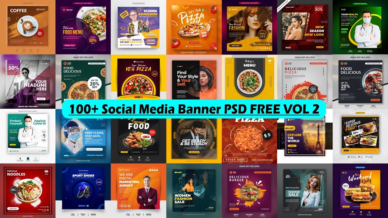 100+ Social Media Banner PSD Files Free Download VOL 2 - YouTube
