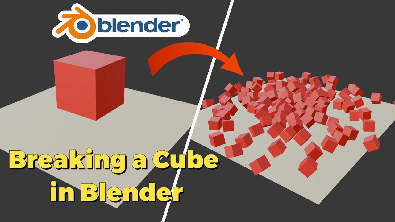 Breaking a Cube in Blender – Easy Animation Tutorial! no addons - YouTube