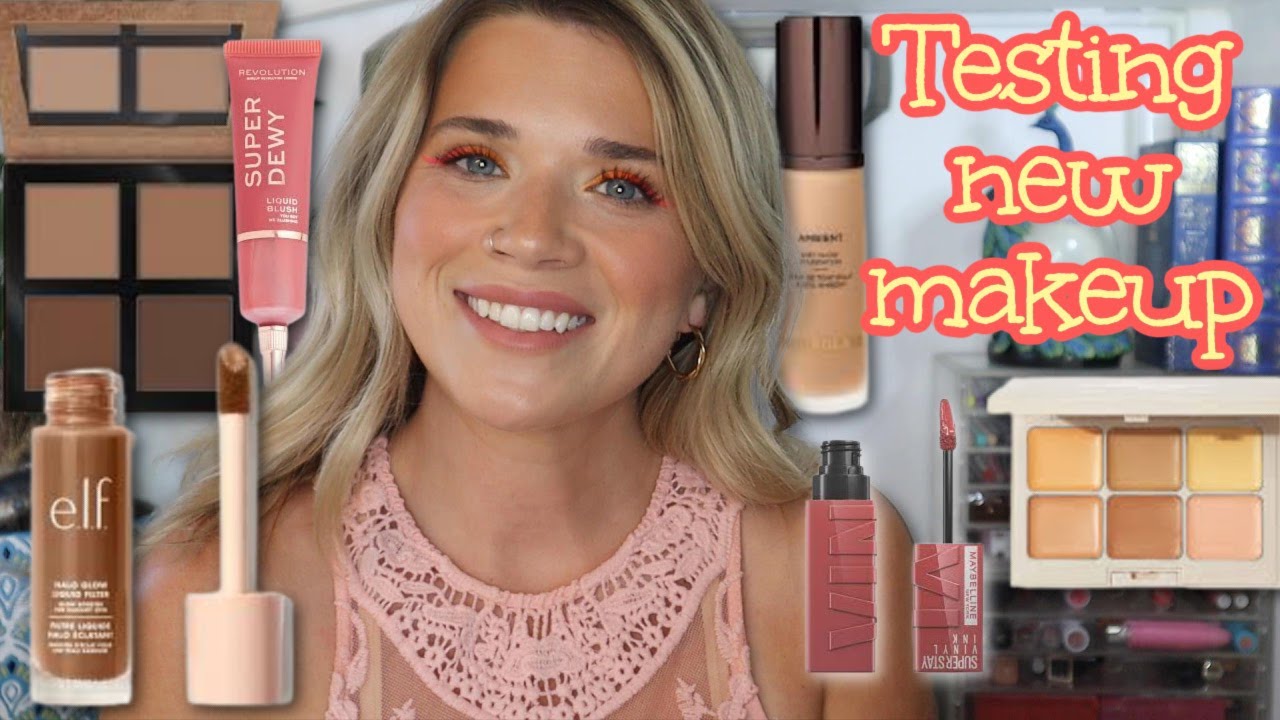 TESTING NEW MAKEUP. E.L.F HALO GLOW LIQUID FILTER, HOURGLASS SOFT GLOW ...