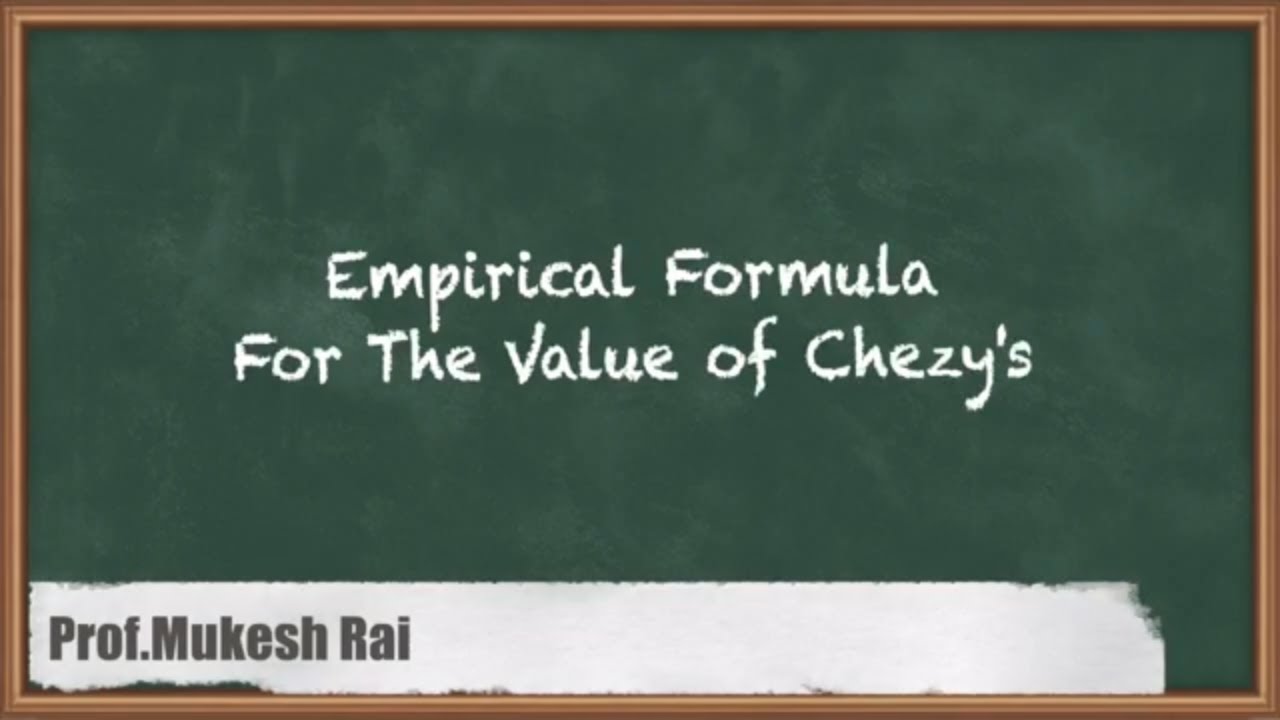 Empirical Formula For The Value of Chezy's - Channel Hydraulics - GATE ...