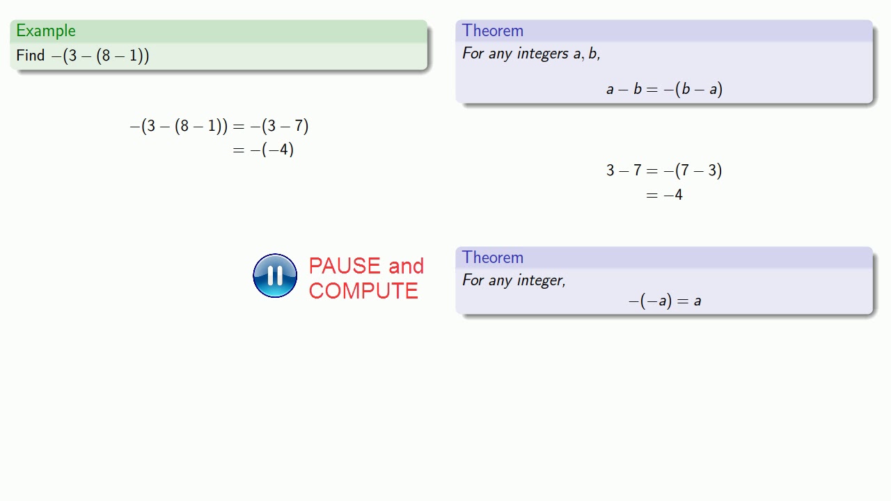 Adding and Subtracting Integers, Part 2 - YouTube