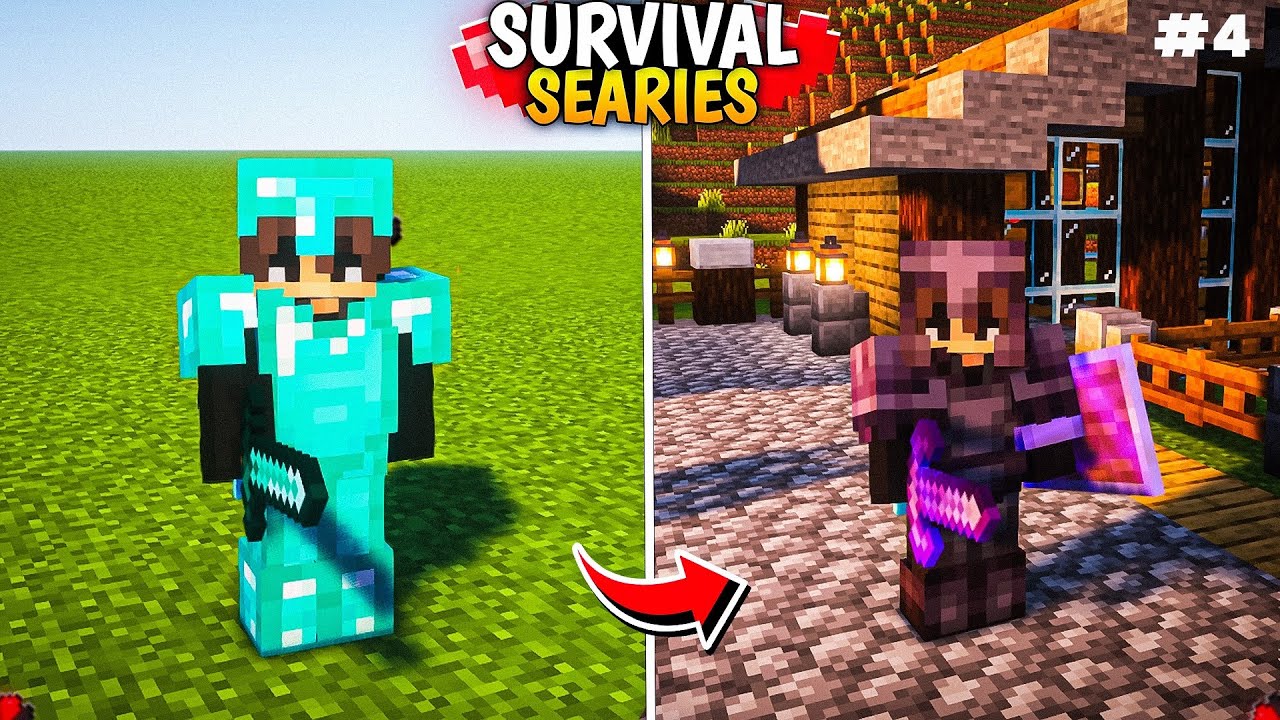 Converting Diamond to Netherite Armor in Minecraft Survival Series ...