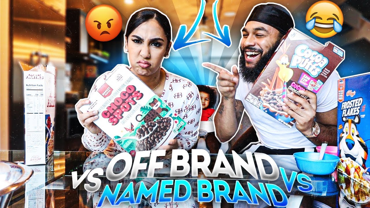 OFF BRAND CEREAL VS. NAME BRAND CEREAL FOOD CHALLENGE ‼️ - YouTube