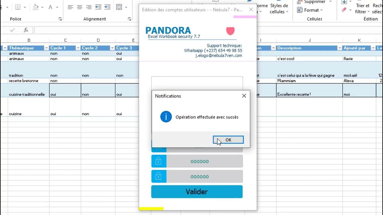 Pandora 7.7- Protection Automatique Excel-VBA - YouTube