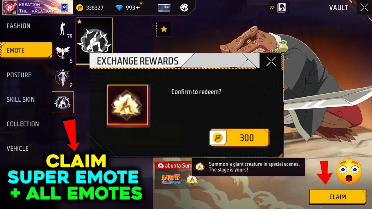CLAIM SUPER EMOTE + ALL FREE EMOTE 🔥 - - YouTube
