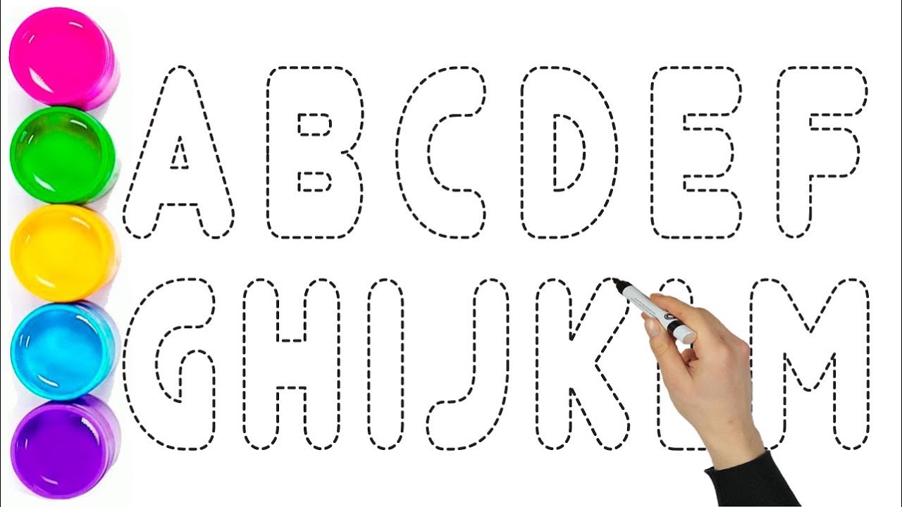 Let's Learn to Draw and Paint ABCDEFGHIJKLM for Kids // Easy Step by ...