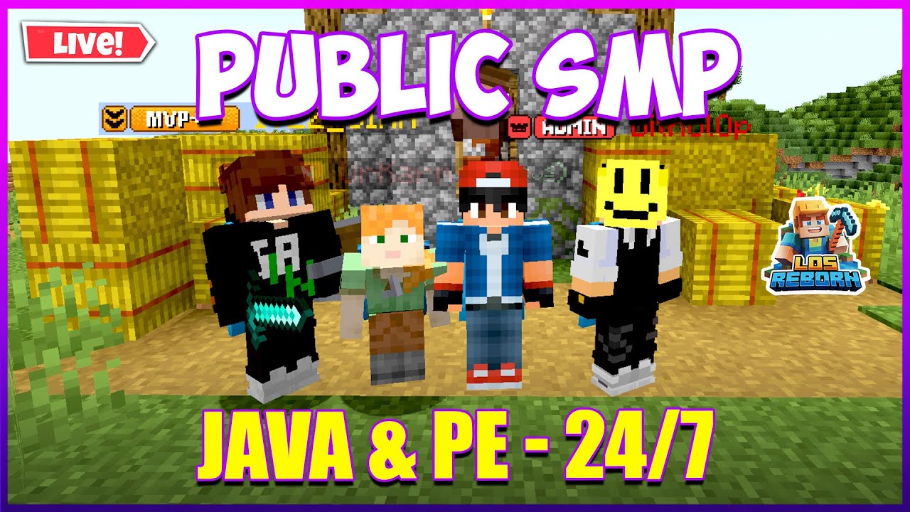 Minecraft SMP LIVE | Join LOS S5 REBORN Public SMP 24/7 (Java + Bedrock) - YouTube
