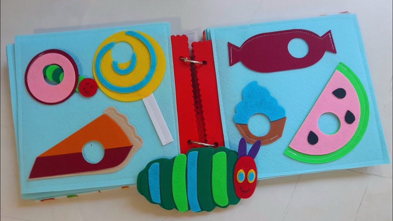 The Hungry Caterpillar Felt Activity Book DIY: How to Make - YouTube