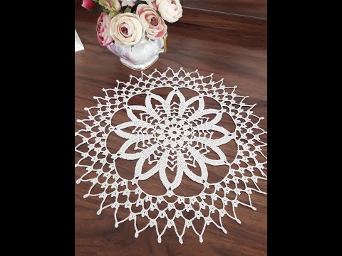Yatak Odasına Çeyizlik Dantel Örtü Yapımı 2/2- Crochet Lace Round Pattern 2/2