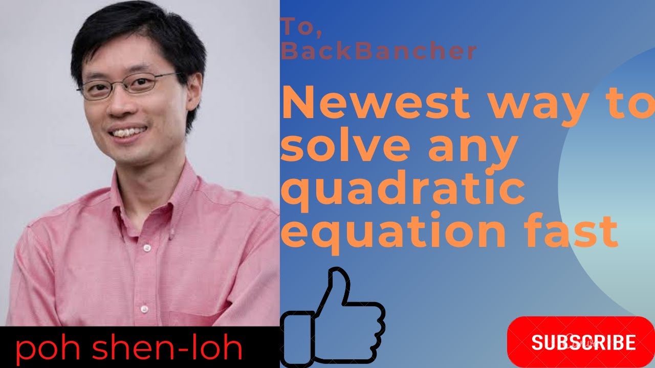 NEW METHOD TO SOLVE QUADRATIC EQUATION | ax^2+bx+c=0 | Professer po ...