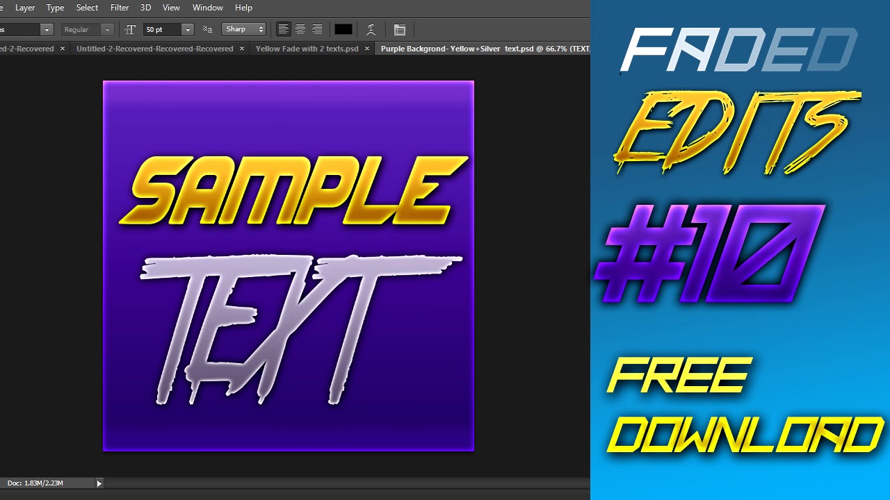 Faded Edits #10 / Free PSD Profile Picture Template - YouTube