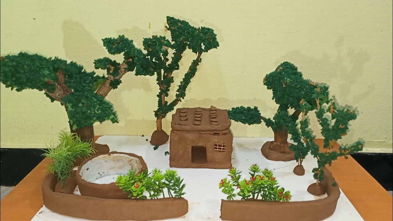 DIY/how to make mini hut/miniature/Clay miniature/banucreativeideas ...