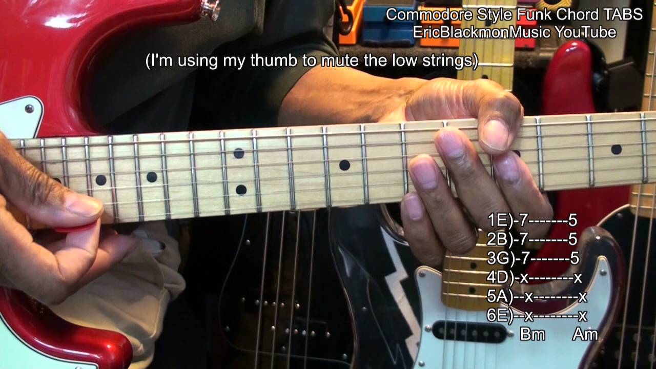 Commodores Funk Style Chord TABS Tutorial FunkGuitarGuru Funk - YouTube