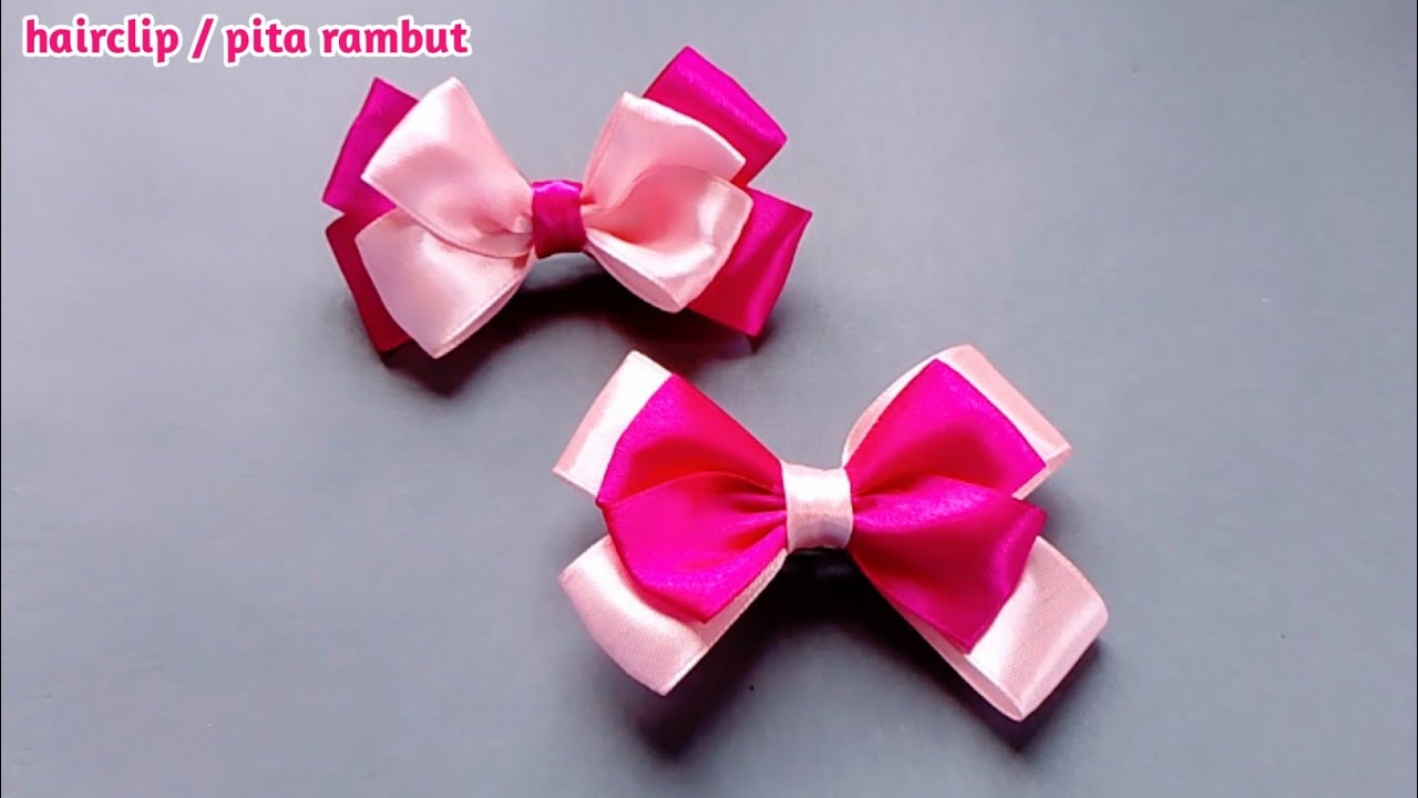 Tutorial jepit rambut bentuk pita dari pita satin || Tutorial haiclip ...