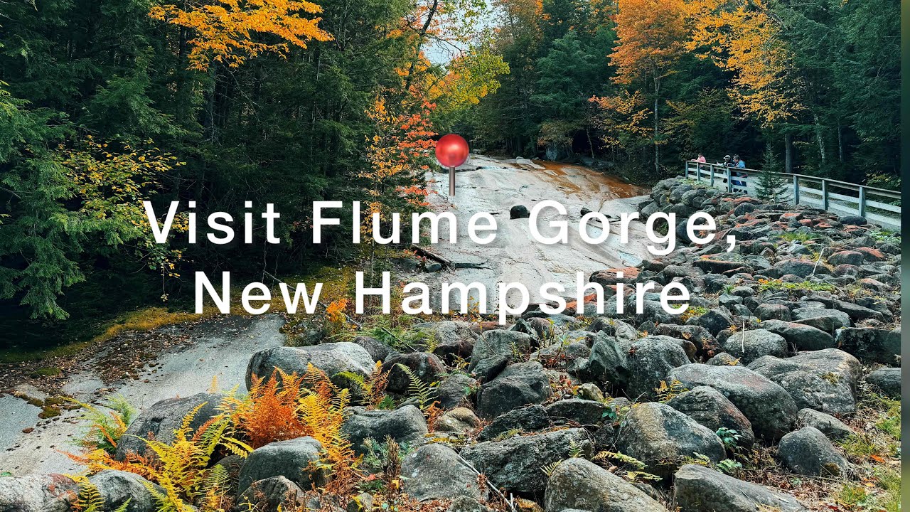 Flume gorge, New England. Peaceful streams and brooks in the Autumn # ...