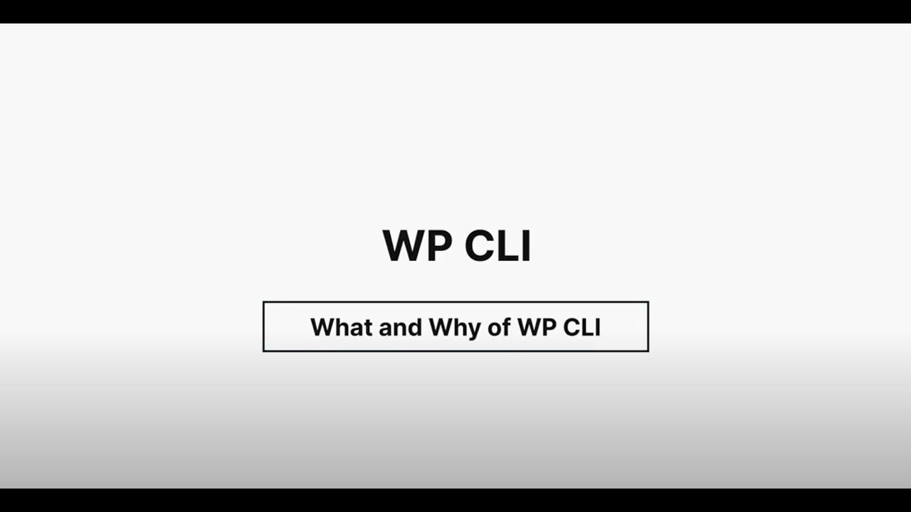 Built In Commands What Why Of Wp Cli Youtube