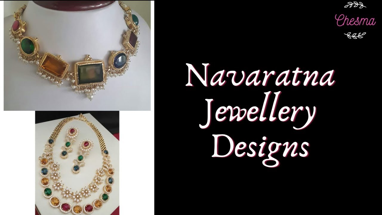 Navarathna necklace designs | part-4 | navarathna jewellery | chesma ...