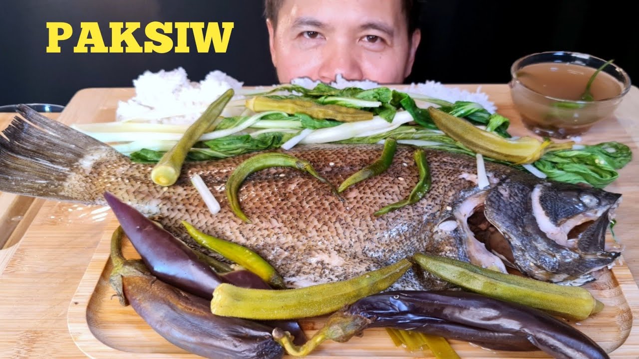 Huge FLAT Fish (Flounder) PAKSIW na may Okra, Talong, at Petchay | ASMR ...