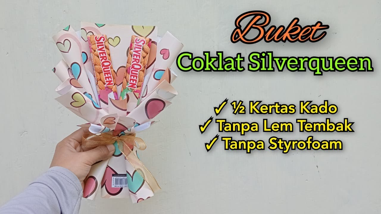 Tutorial Buket Coklat Dengan Kertas Kado | Tutorial Buket Coklat ...