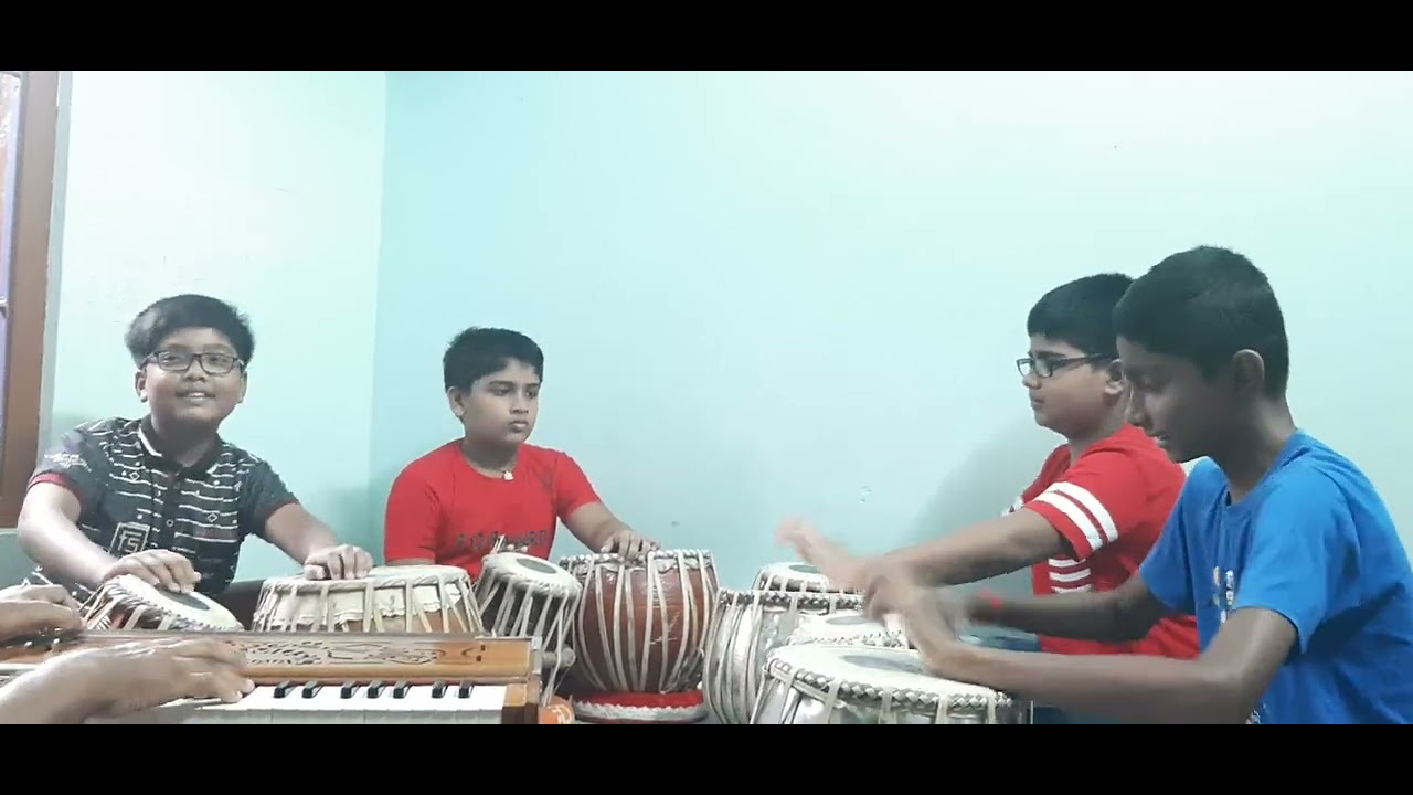 সমবেত তবলা লহড়া ( ত্রিতাল)Geetanjali Sangeet Maha Vidyalaya Barobisha ...