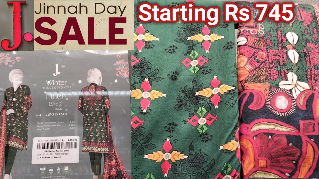 J. Junaid Jamshed Jinnah Day sale with prices || J. winter sale 2022 ...