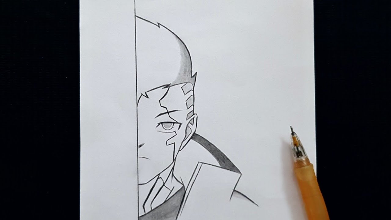 How to draw Cyber Anime Boy ( David ) | Cyber Boy step by step | easy ...