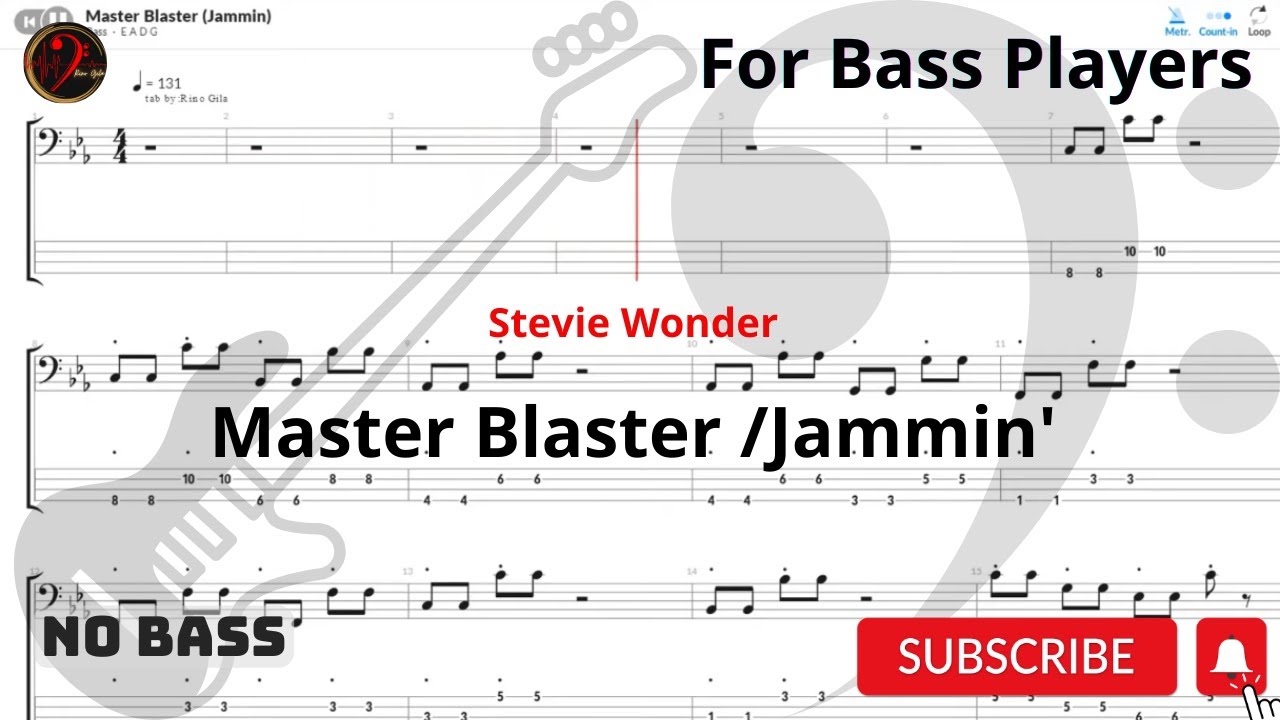 Stevie Wonder-Master Blaster /Jammin' (Play Along Tabs) (Bass Cover ...