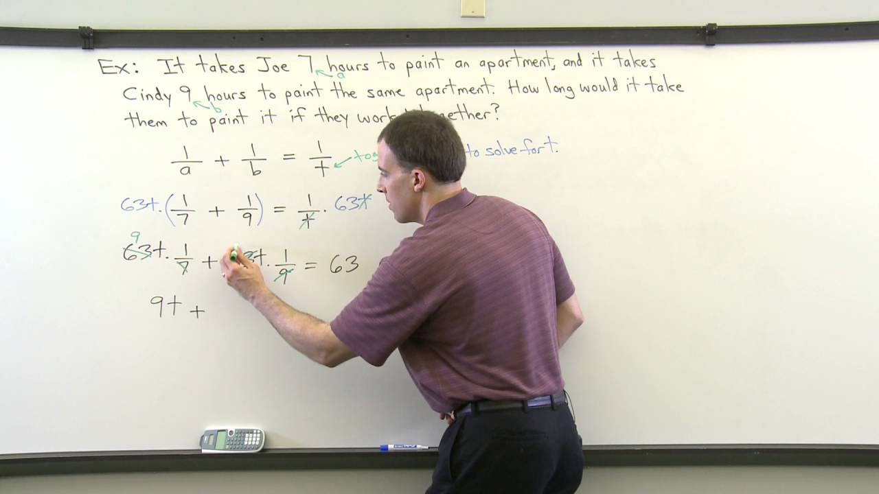 Application of Rational Equations - Work - YouTube