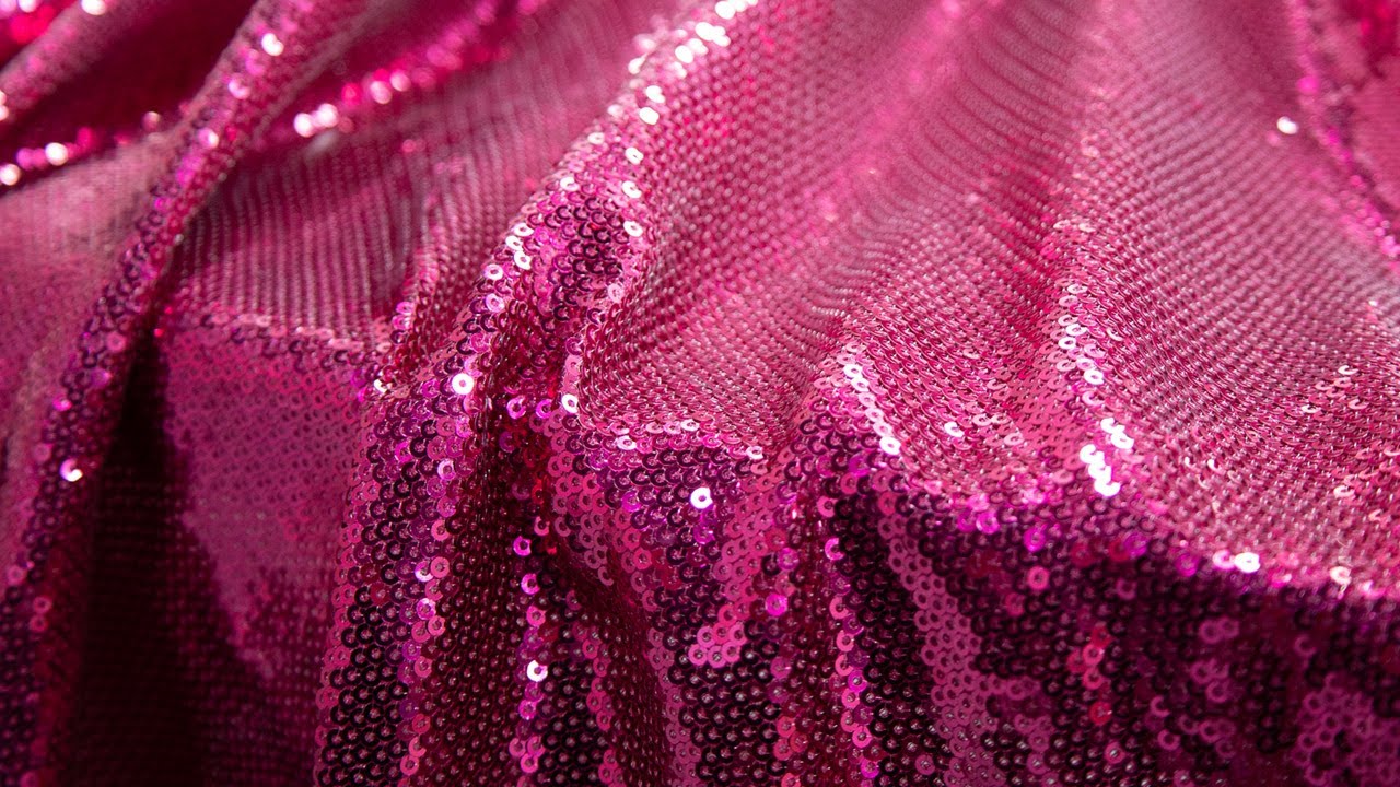 [OneYard] Dazzling Magenta 3mm Sequins Allover on Satin Backing 30258 ...