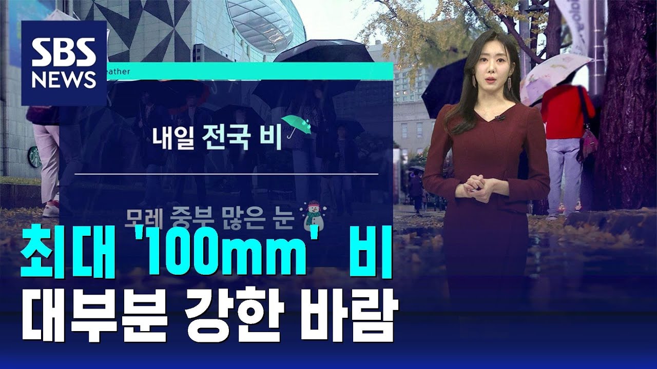 [날씨] 제주·남해안 최대 '100m' 비…대부분 강한 바람 / SBS - YouTube