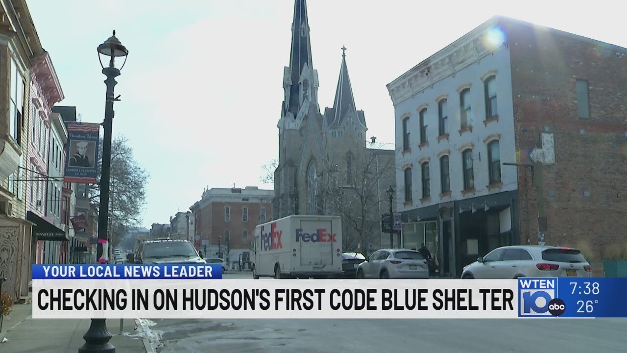 Checking in on Hudson's first Code Blue shelter - YouTube