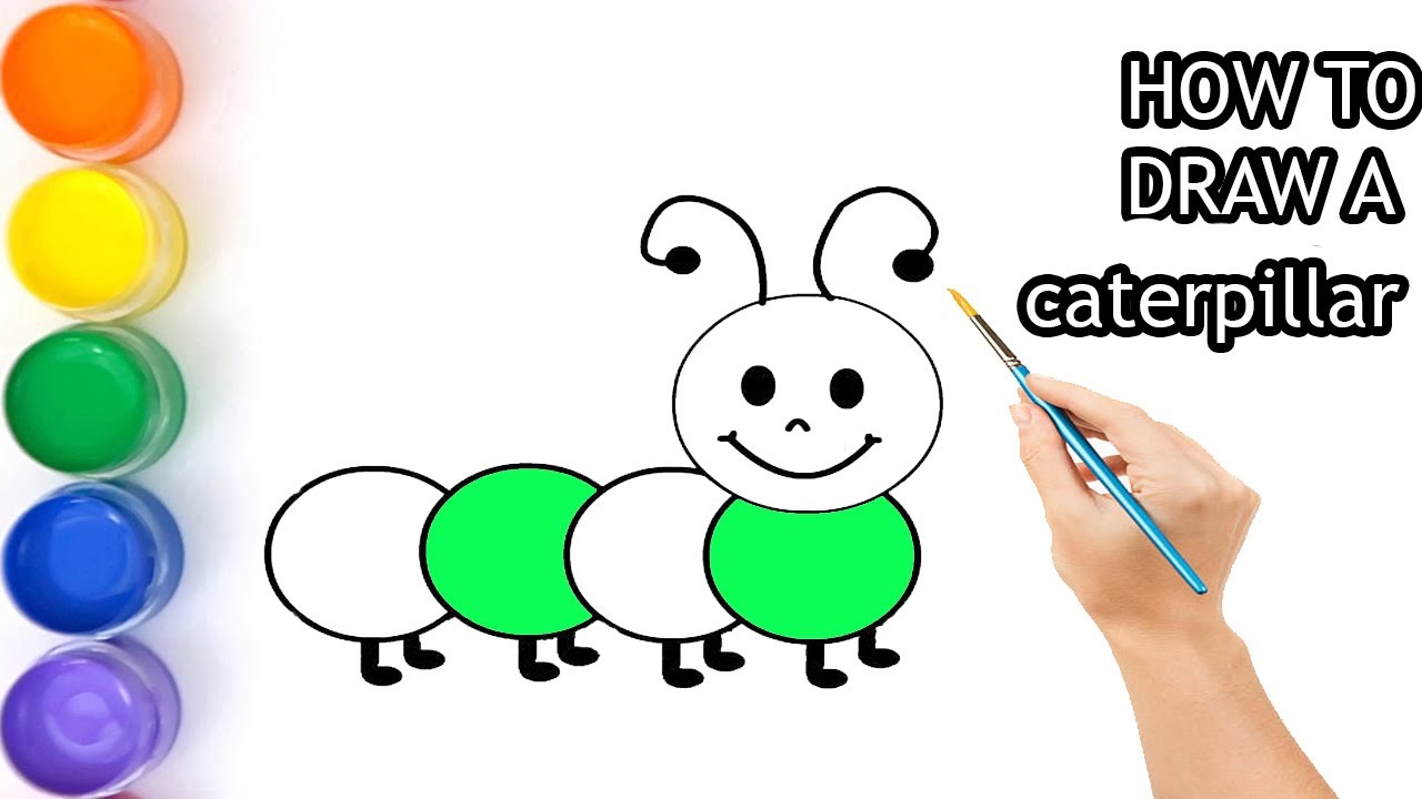 HOW TO DRAW A CATERPILLAR FOR KIDS ||STEP BY STEP AND EASY EASY || ART ...